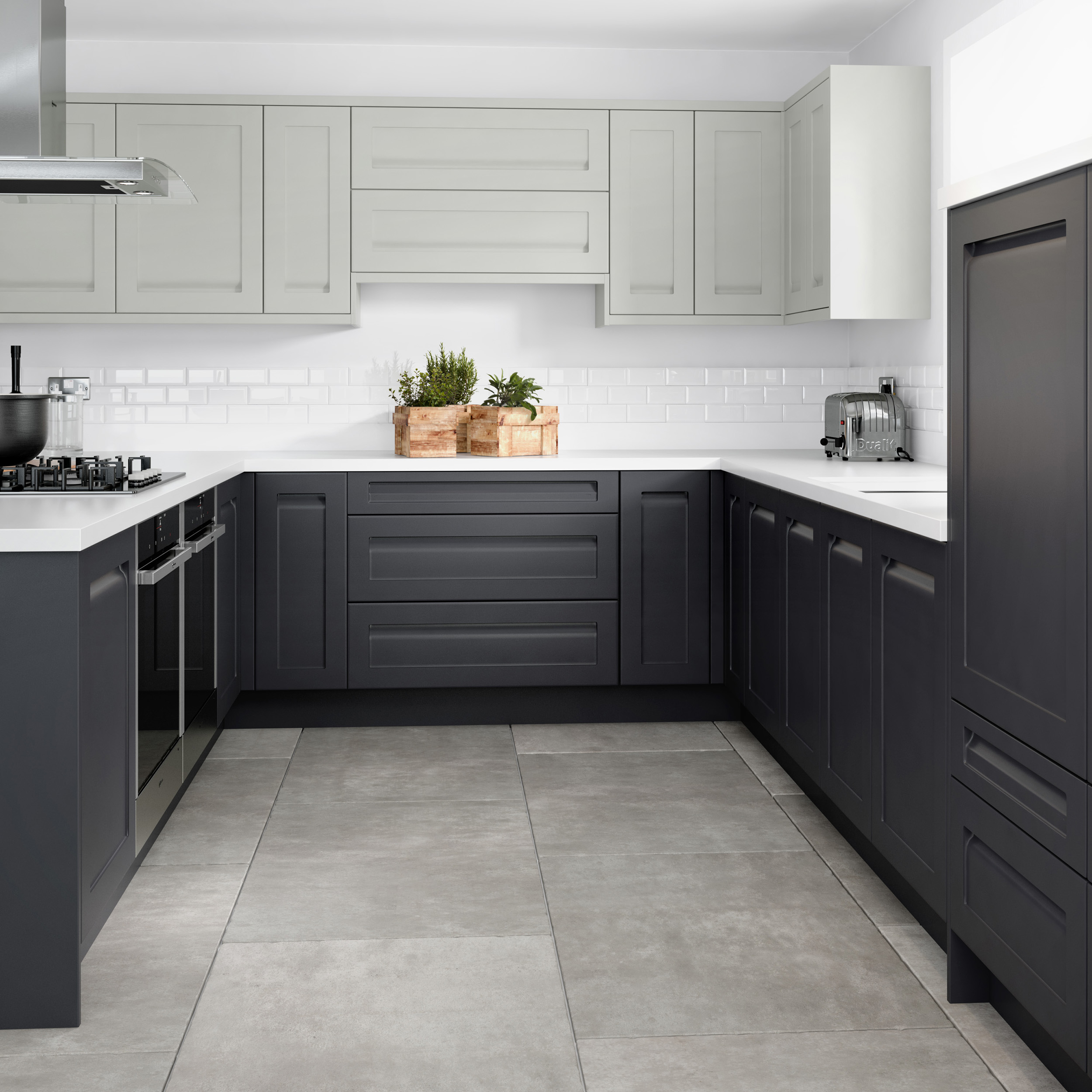Concept Painted Limestone Anthracite | Cozinha Kitchens, Stoke